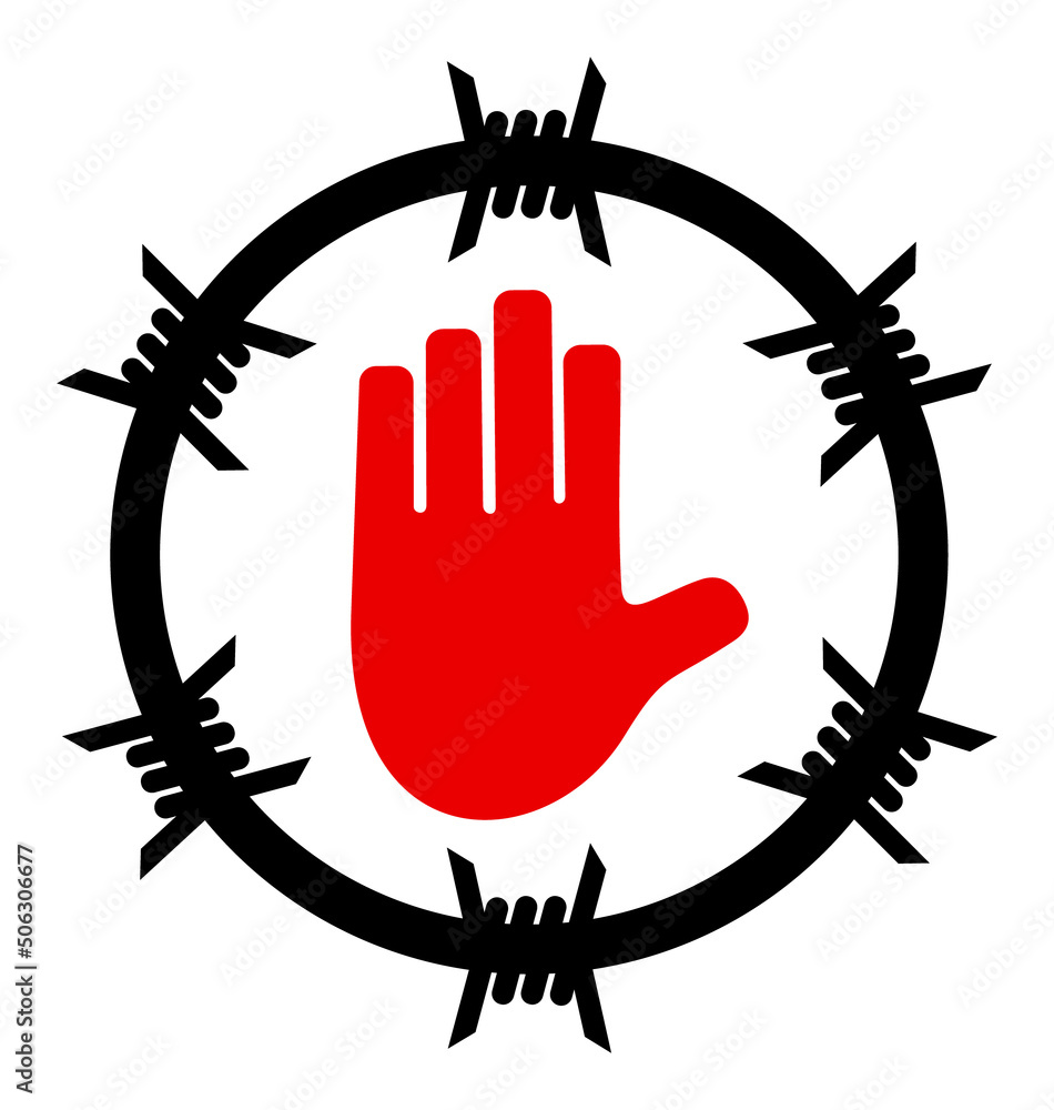 Stop jail vector illustration. Flat illustration iconic design of stop ...