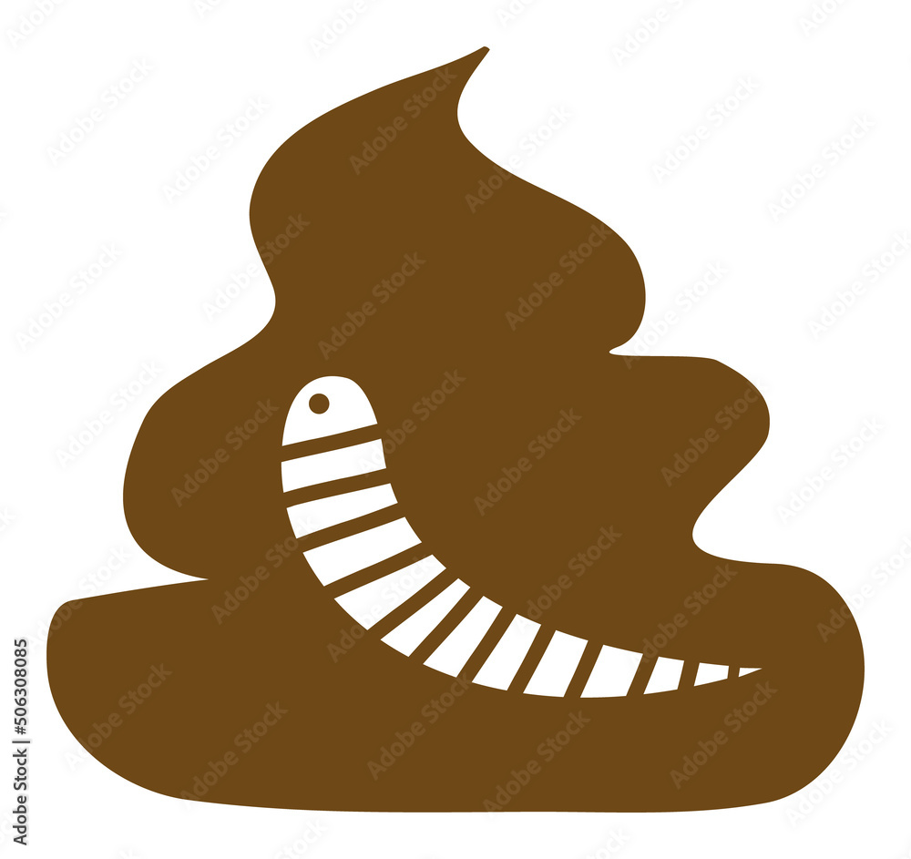 Shit worm vector illustration. Flat illustration iconic design of shit ...