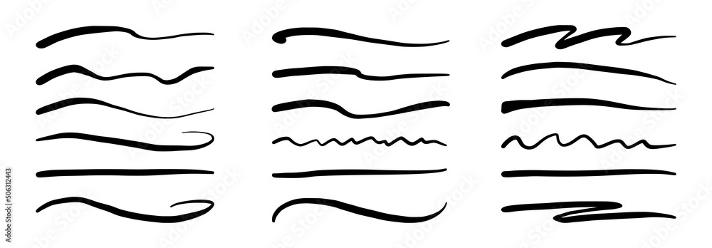 Line marker stroke underline. Marker highlight brush effect ...