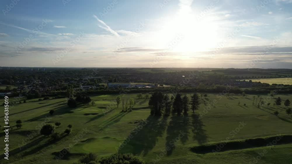 Beautiful Sunset and aerial views of Galley and warden hills of Luton ...