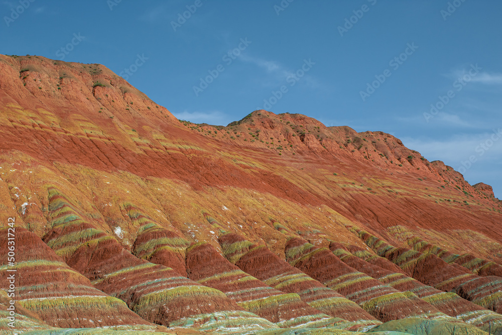 Horizontal picture of the red, yellow, orange layers of the Chinese ...