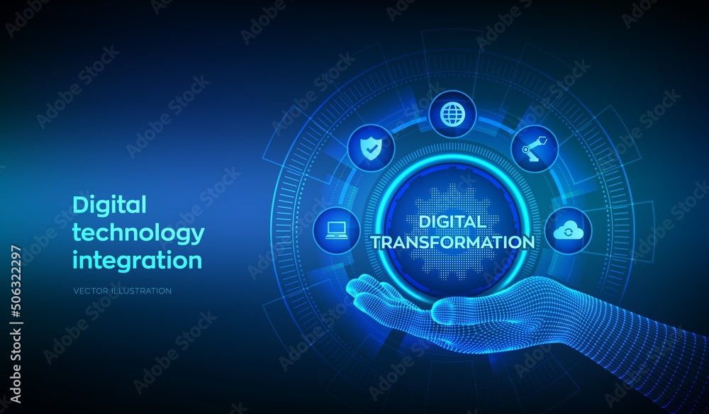 Digital transformation. Concept of digitization of business processes ...