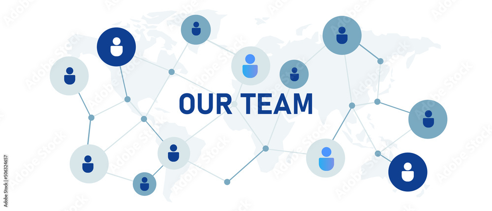 Our team about people management header design web connected ...