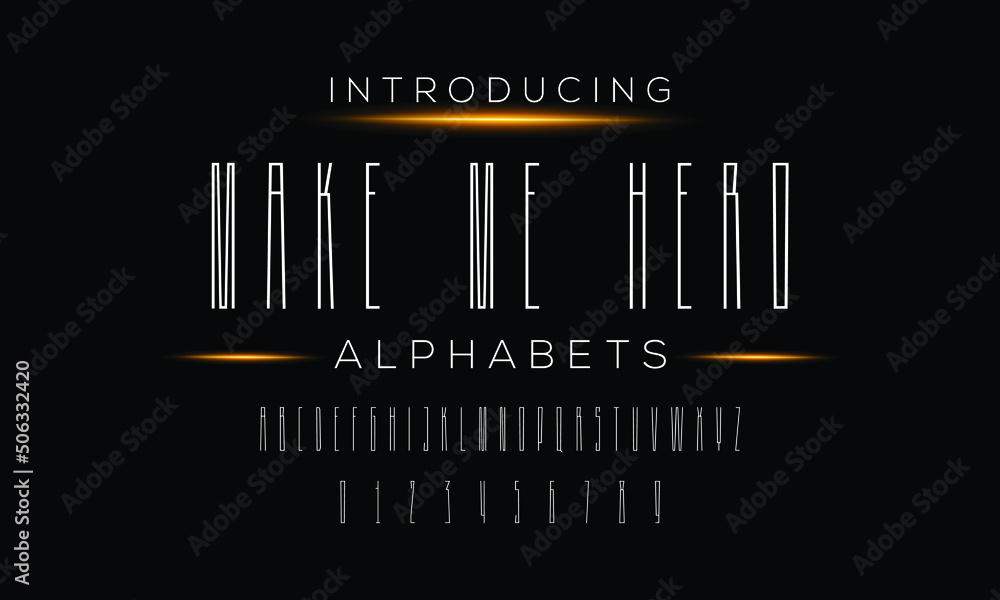 Sans serif typeface alphabet for creating elegant headlines, fashion ...