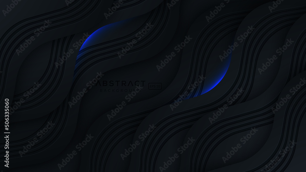 Black dimension modern background with blue light effect Stock Vector ...