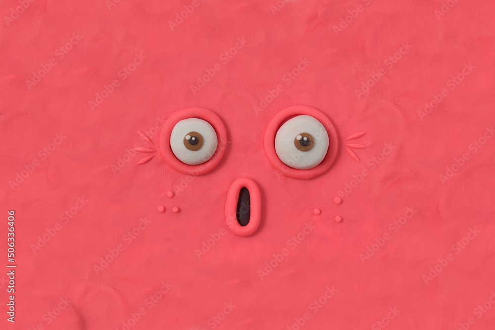 Ugly monster with a surprised expression, fabulous creature made by ...