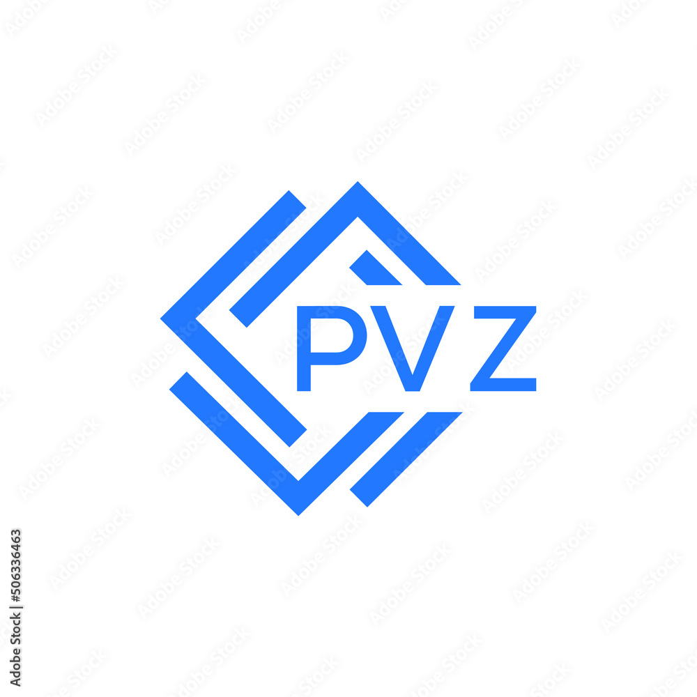 PVZ technology letter logo design on white background. PVZ creative ...