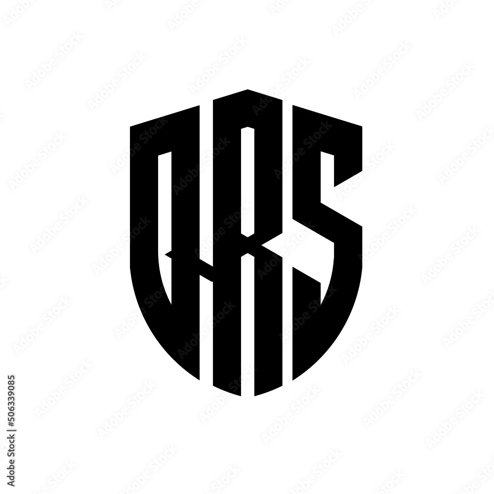 QRS letter logo design. QRS modern letter logo with black background ...