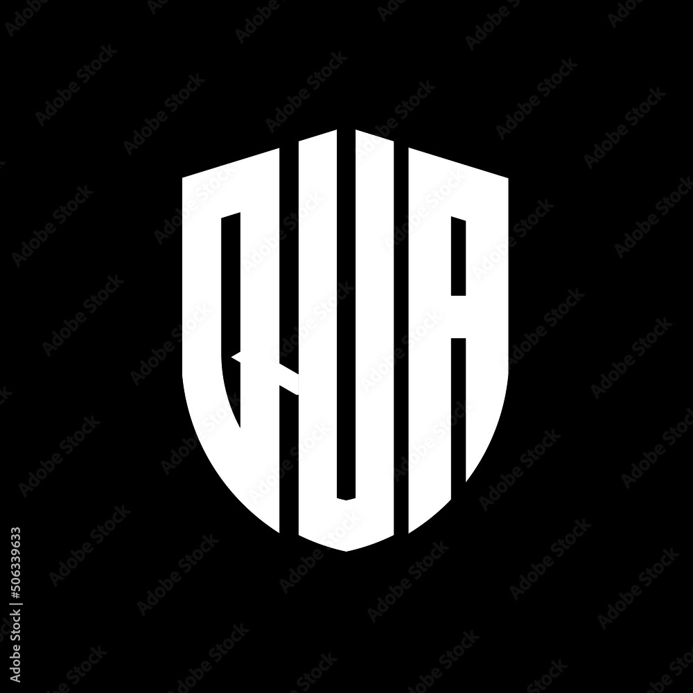QUA letter logo design. QUA modern letter logo with black background ...