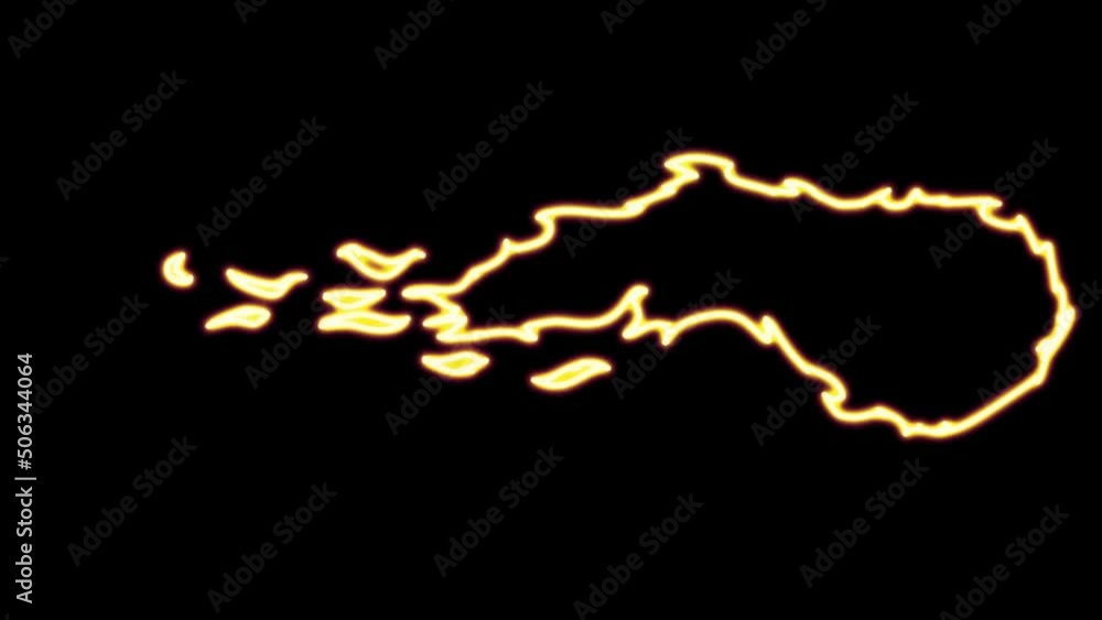 Vidéo Stock Neon sign of glowing line fire element Motion graphics ...