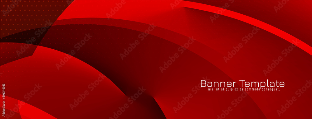 Modern elegant wave style red color banner design Stock Vector | Adobe ...