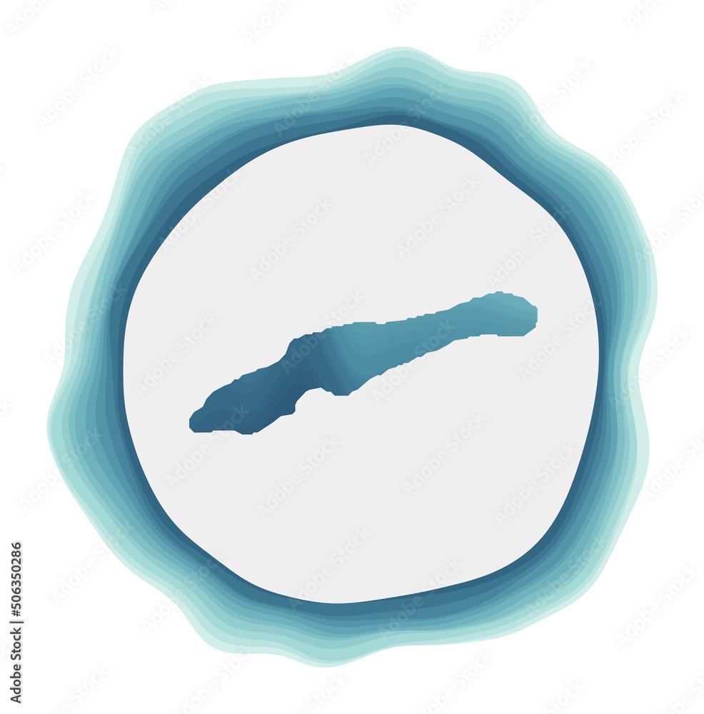 Little Cayman logo. Badge of the island. Layered circular sign around ...