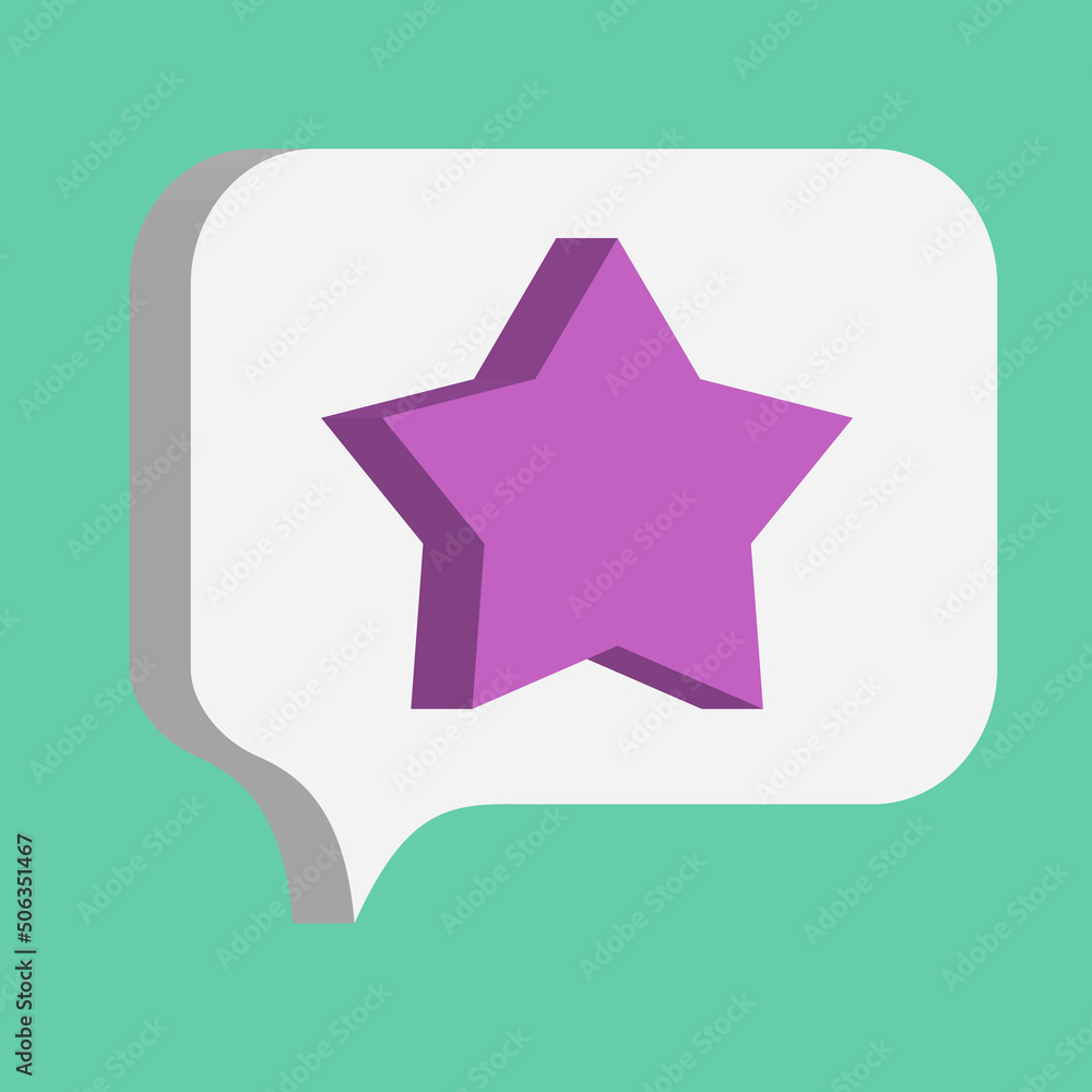 3D callout shape star icon button vector with turquoise, best for ...
