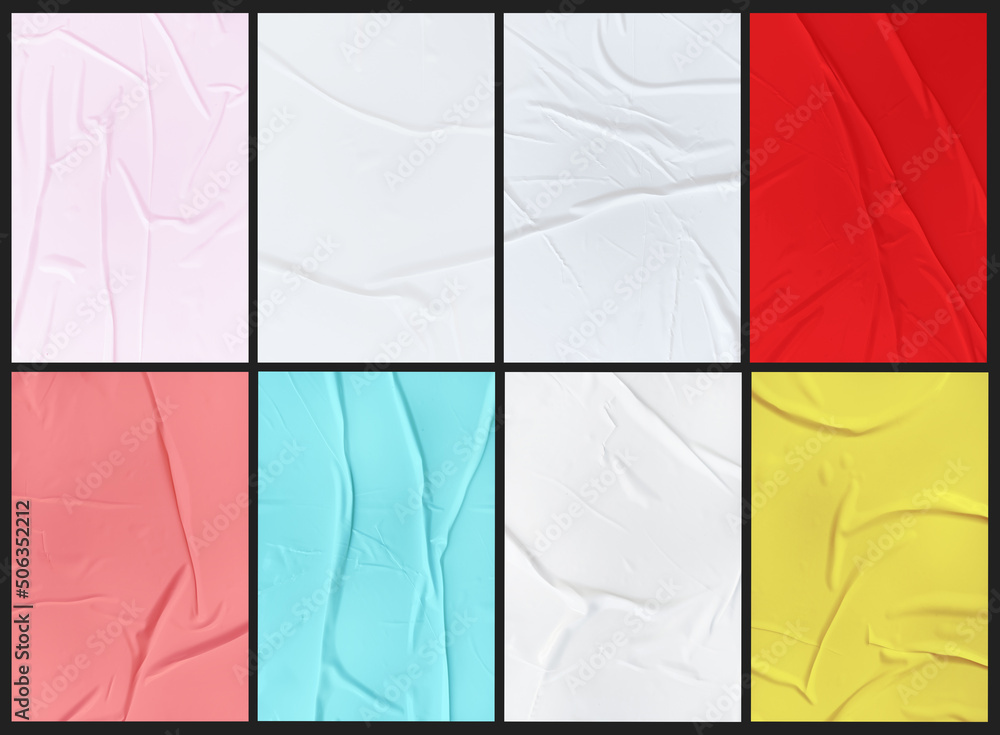 Blank wrinkled paper for poster and text. Set of wrinkled paper ...