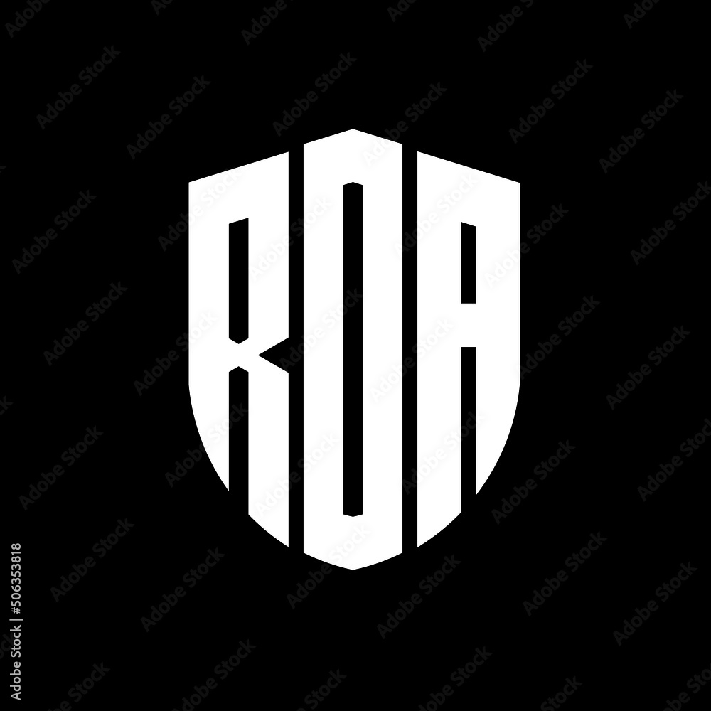 RDA letter logo design. RDA modern letter logo with black background ...