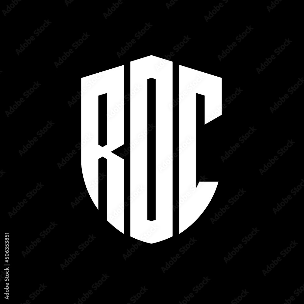 RDC letter logo design. RDC modern letter logo with black background ...