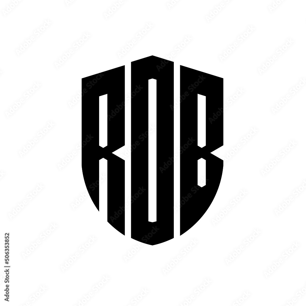 RDB letter logo design. RDB modern letter logo with black background ...