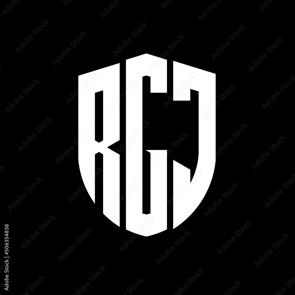RGJ letter logo design. RGJ modern letter logo with black background ...
