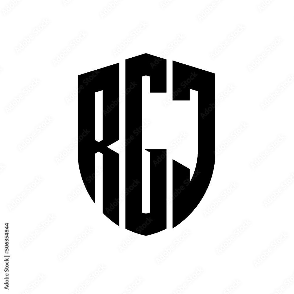 RGJ letter logo design. RGJ modern letter logo with black background ...