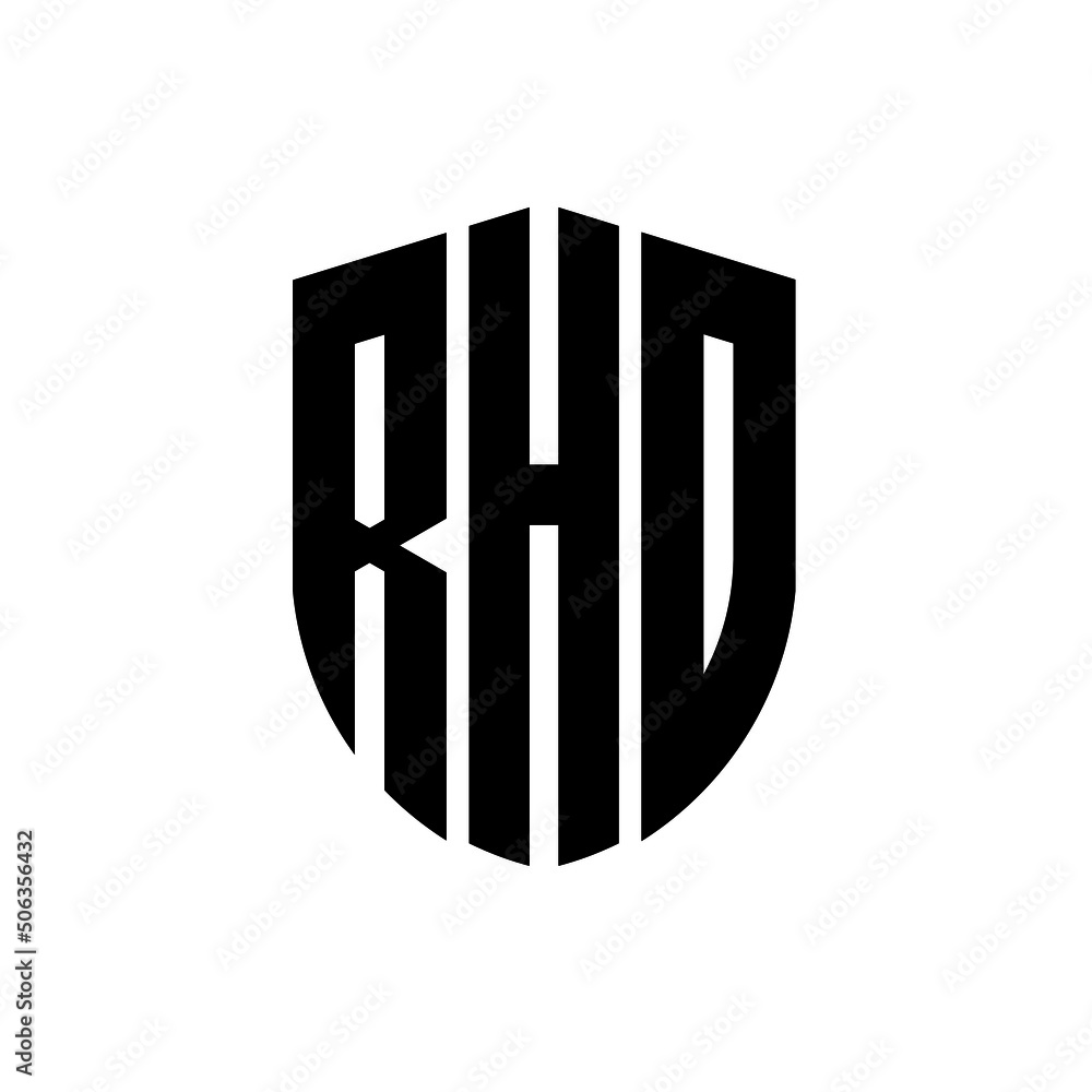 RHD letter logo design. RHD modern letter logo with black background ...