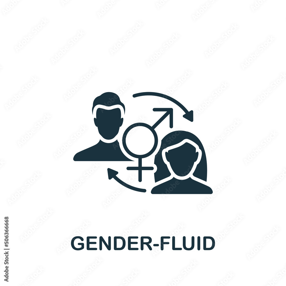 Gender-Fluid icon. Monochrome simple Lgbt icon for templates, web ...