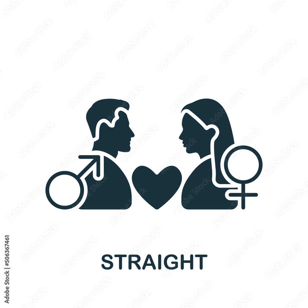 Straight icon. Monochrome simple Lgbt icon for templates, web design ...