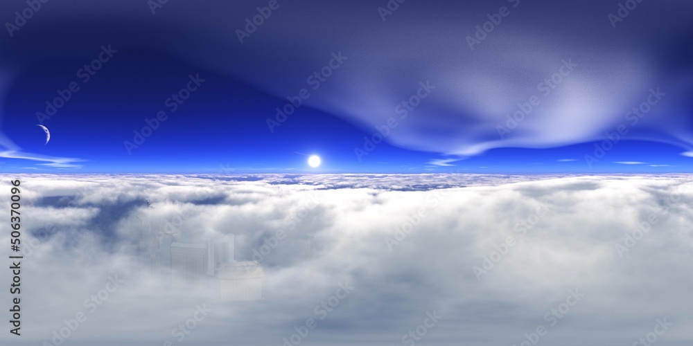 Panorama of clouds, HDRI, environment map , Round panorama, spherical ...