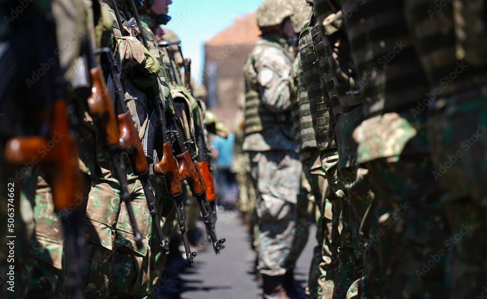 detachment of rescuers. Rescuers. The military system is marching in ...