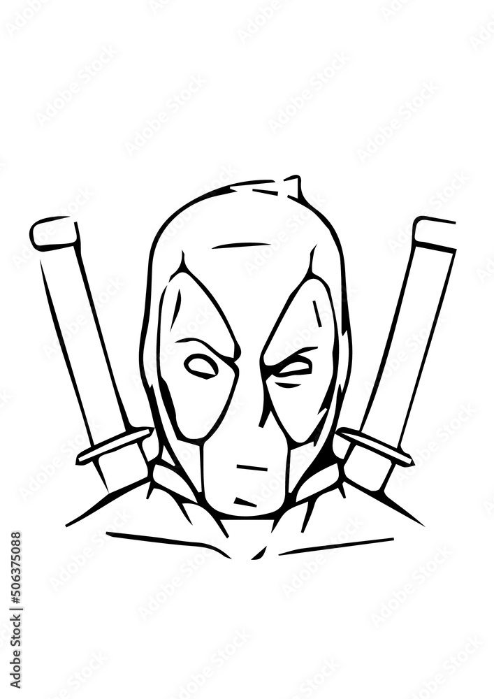 Deadpool Face Sketch