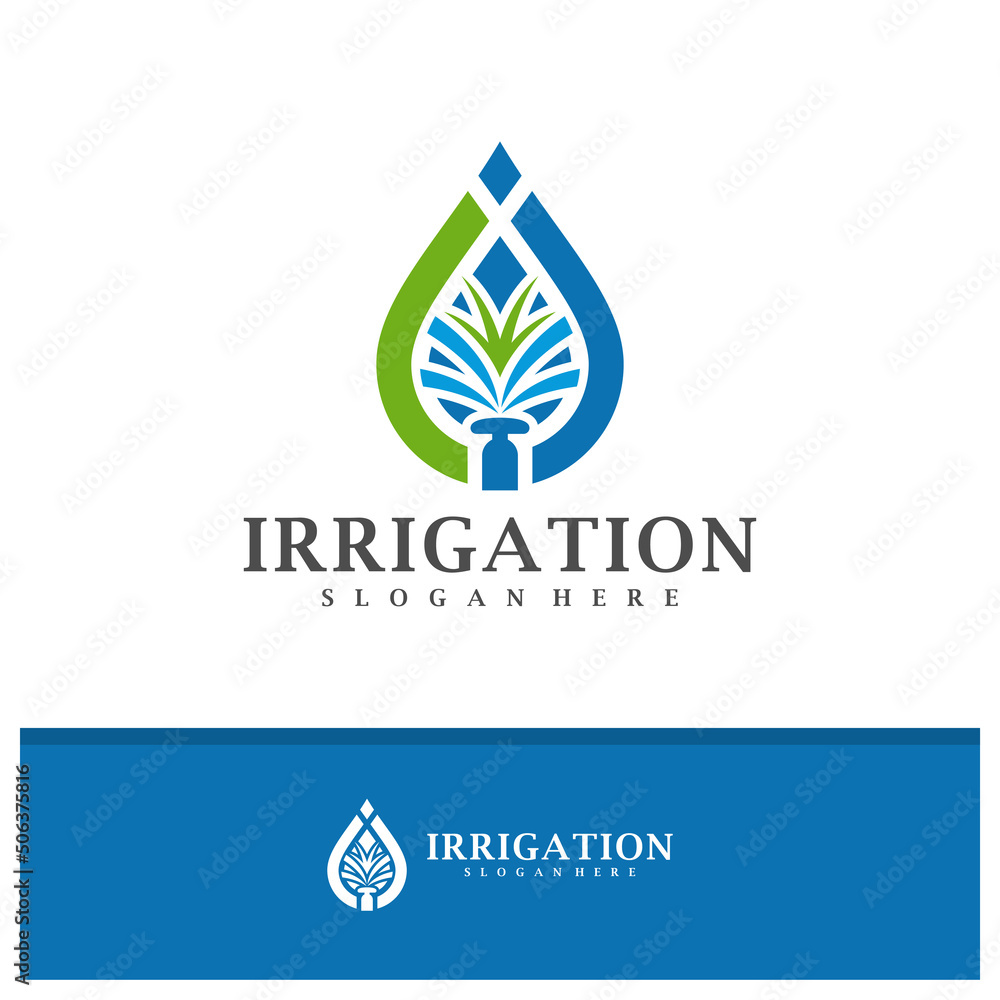 Irrigation logo design vector, Creative Irrigation logo concepts ...