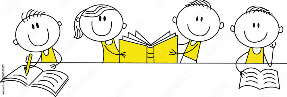 cartoon illustration of a smiling child. book. can be used for design ...