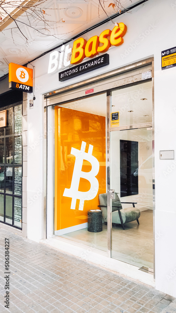 Valencia, Spain - May 2022: BitBase store facade in Valencia. Bitbase ...