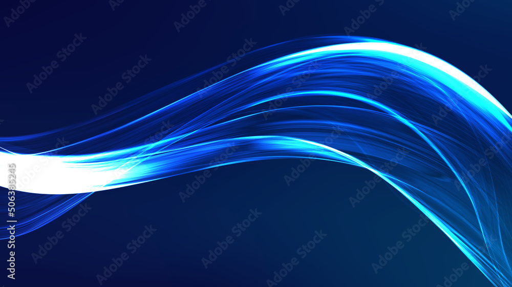 Tech futuristic 3d blue wave. Abstract blue light effect background ...