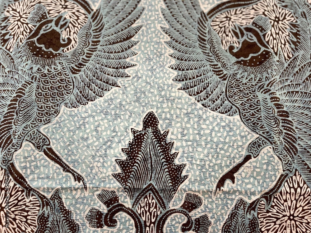 Indonesian Javanese batik cloth with an eagle pattern and motif which ...
