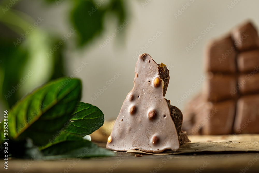 scary photo of chocolate, ugly photo of milk chocolate, slices of ...