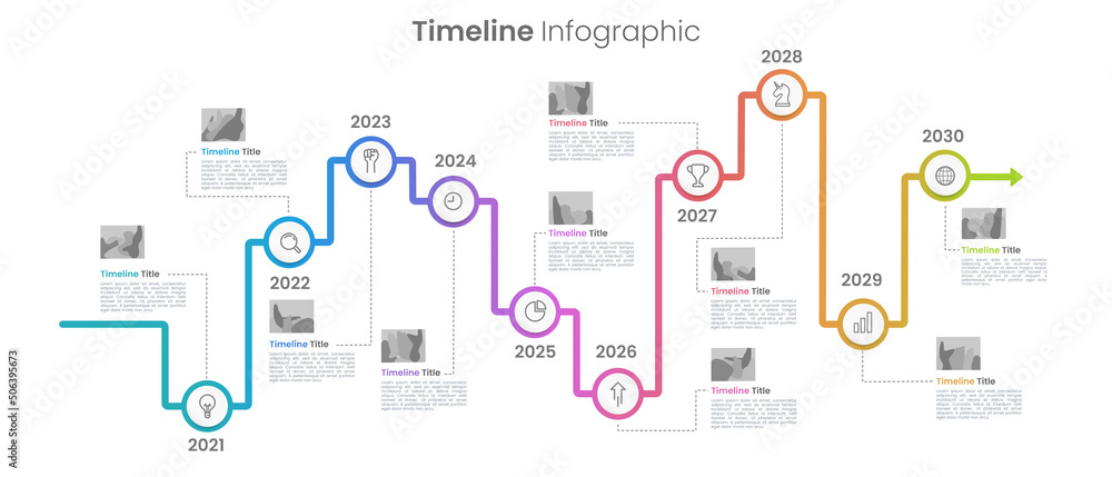 Company milestone 10 years timeline infographic vector Stock Vector ...