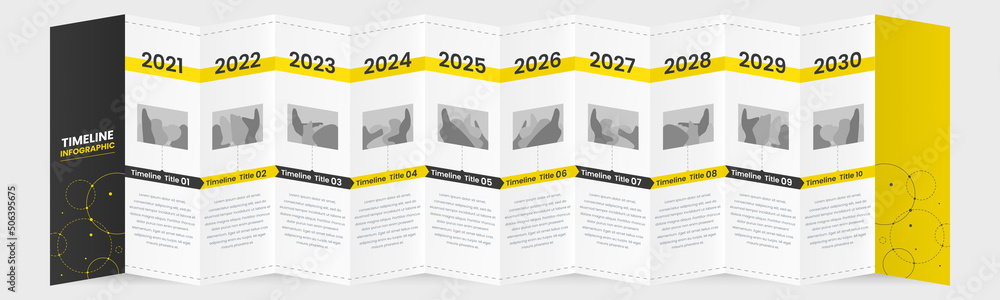 10th Anniversary Company Milestone. Template style folding brochure ...