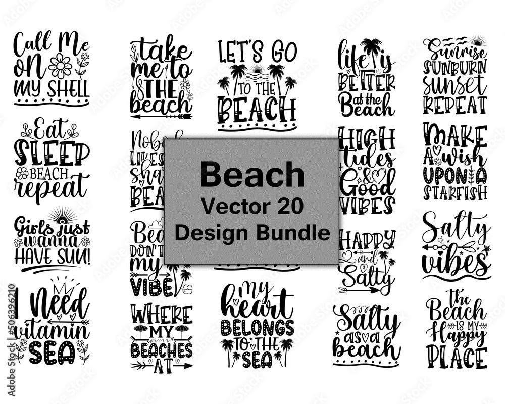 Beach 20 Design Bundle SVG,beach, beach svg, beach vector, beach png ...
