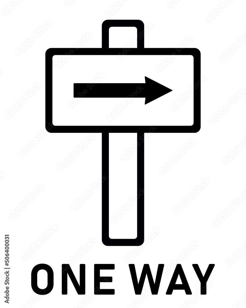 One Way Sign. Arrow on Direction Plane. Vector illustration Stock ...