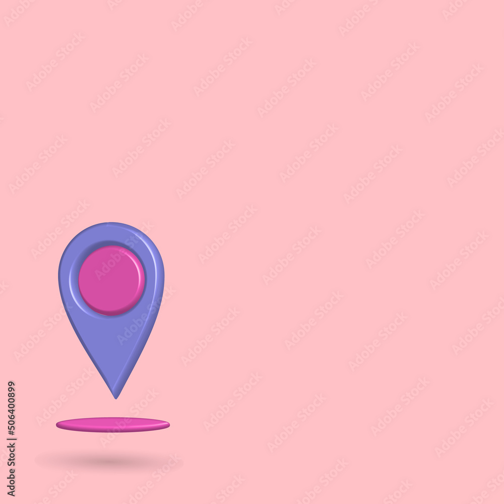 3D navigation location marker pin, point cartoon illustration best for ...