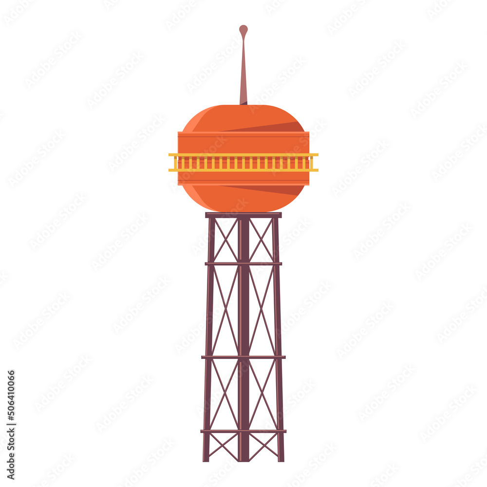 Water tower vector cartoon illustration isolated on a white background ...