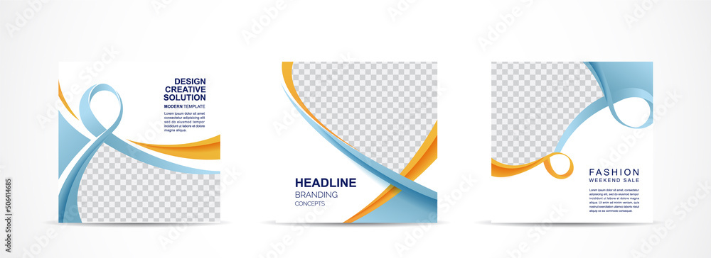 Set square banner template for social media post and web internet ads ...