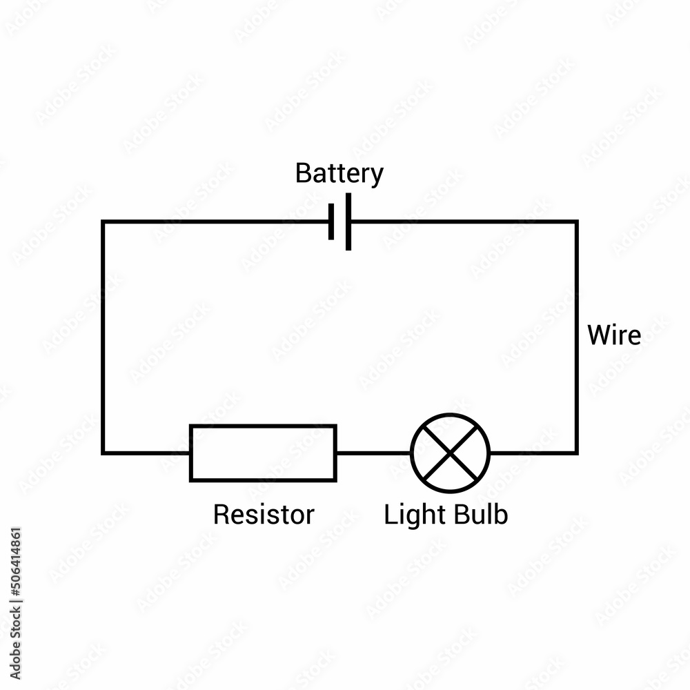 simple series circuit diagram vector illustration Stock Vector | Adobe ...