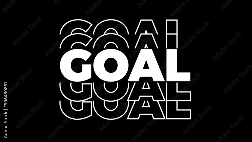 Goal text typography animation 4k hd with chroma key green screen Stock ...