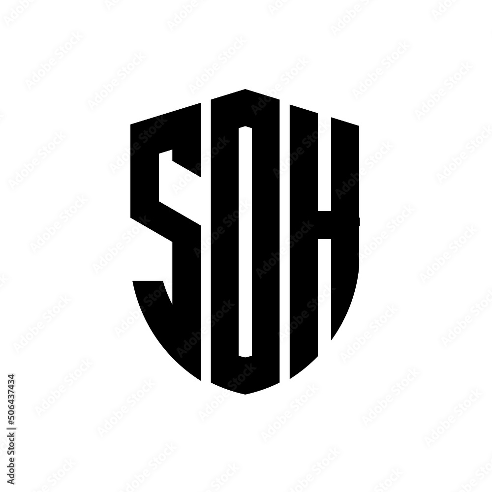 SDH letter logo design. SDH modern letter logo with black background ...