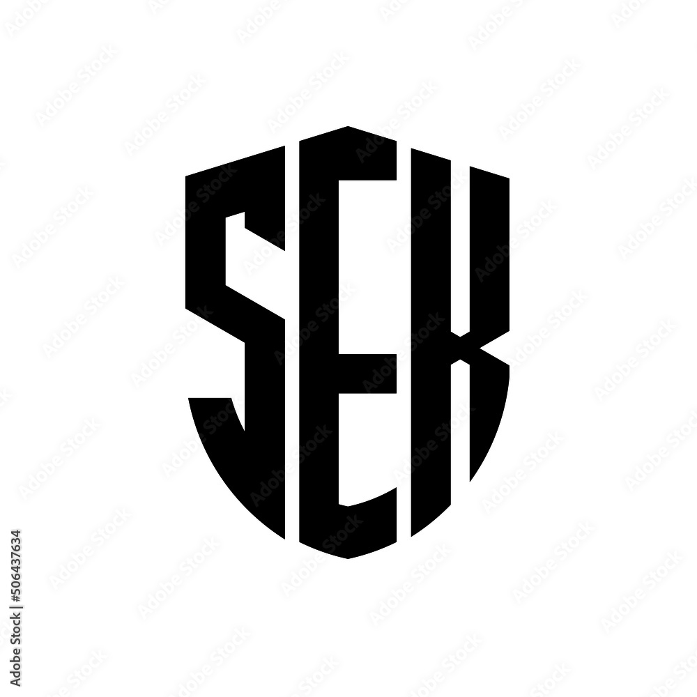 SEK letter logo design. SEK modern letter logo with black background ...