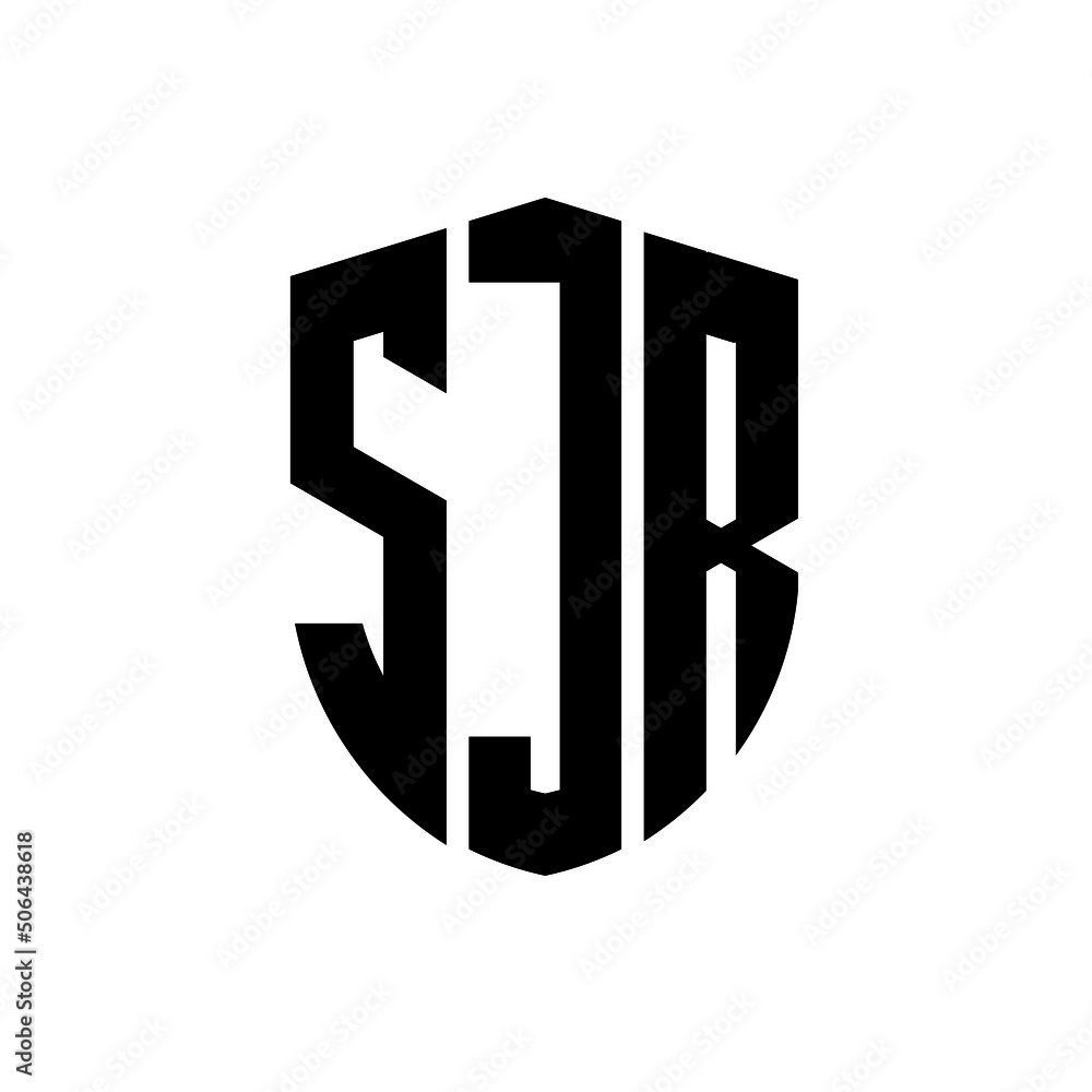 SJR letter logo design. SJR modern letter logo with black background ...