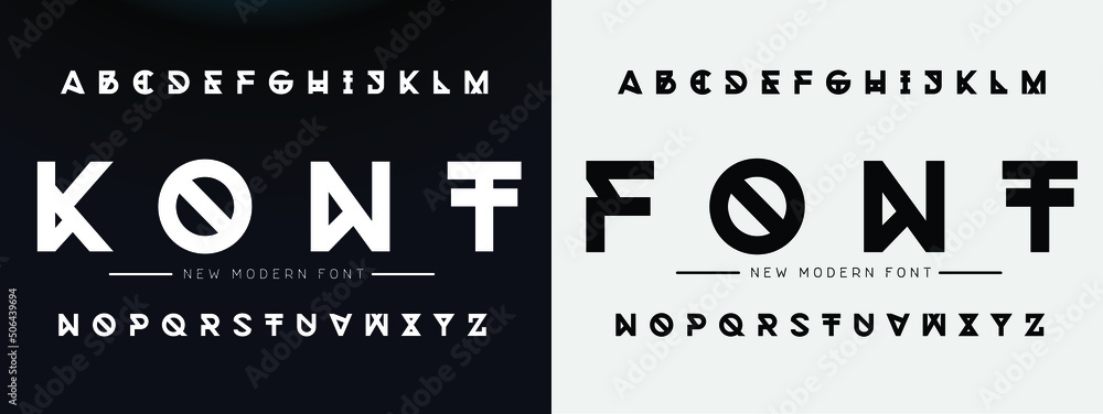 KONT Sports minimal tech font letter set. Luxury vector typeface for ...