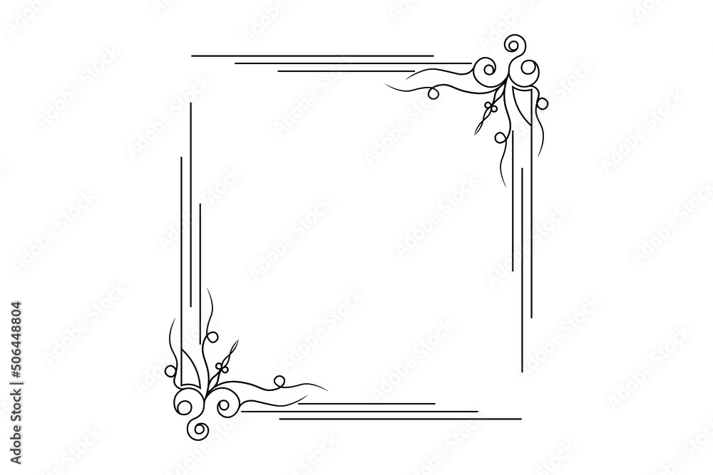 floral hand drawing frame, flower drawing vector Stock Vector | Adobe Stock