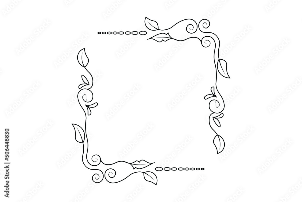 floral hand drawing frame, flower drawing vector Stock Vector | Adobe Stock